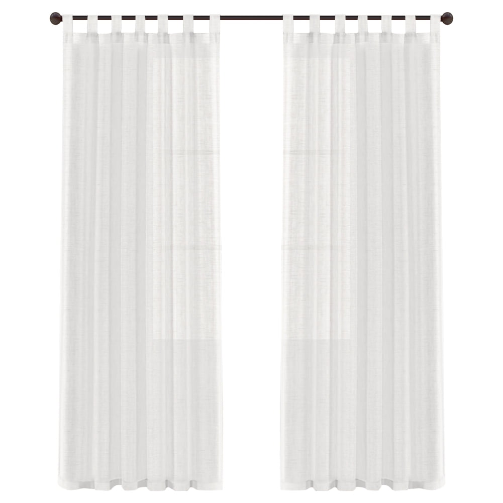 Baywell 2 Panels Natural Linen Blended Curtains, 63/71.6 Inches Length ...