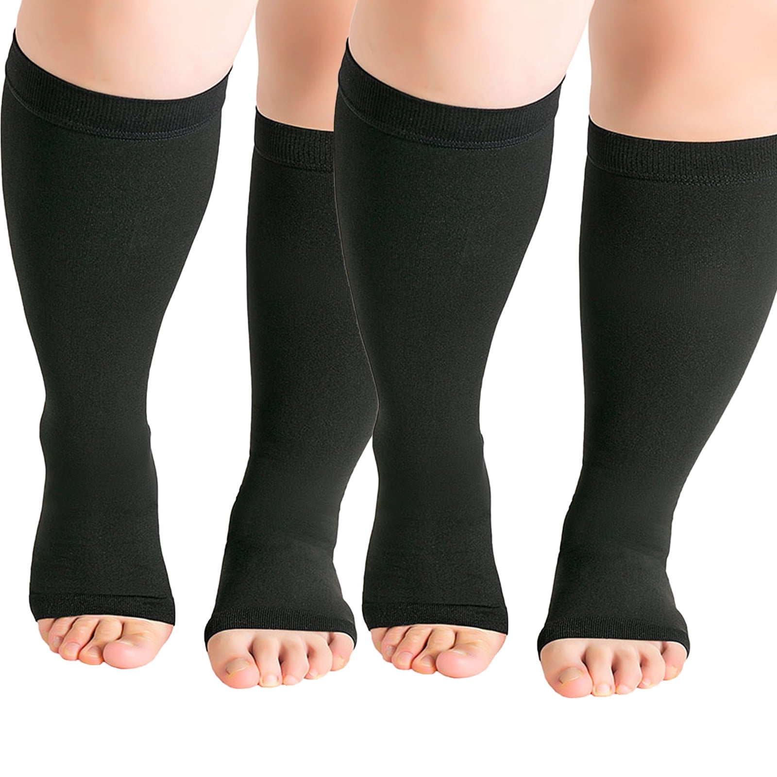 Baywell 20-30mmHg Compression Stockings for Men and Women, 2 Pairs Open ...