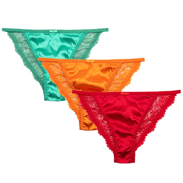 Baywell 3/5 Pack Womens String Bikini Panties Satin Lace High Cut ...