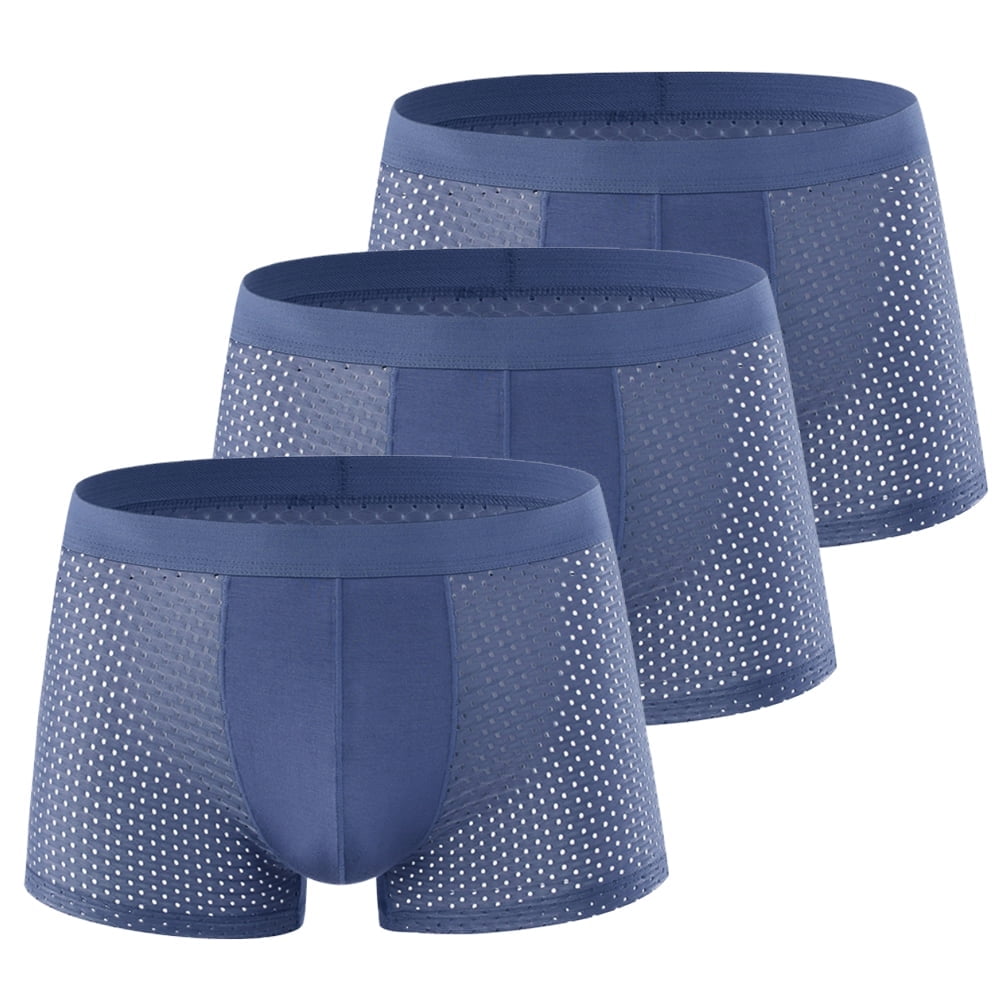 Baywell 3 Pack Men's Underwear Boxer Briefs Summer Lightweight Mesh ...