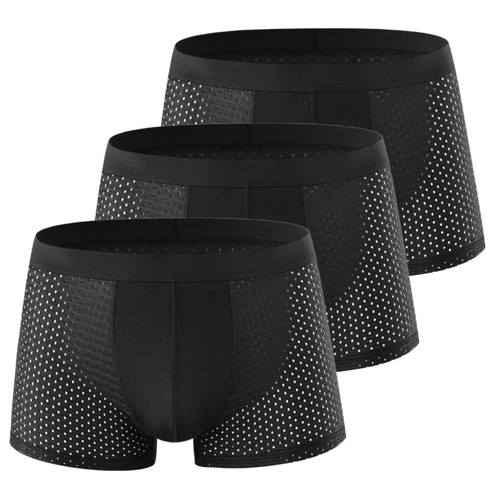 Baywell 3 Pack Men's Underwear Boxer Briefs Summer Lightweight Mesh ...