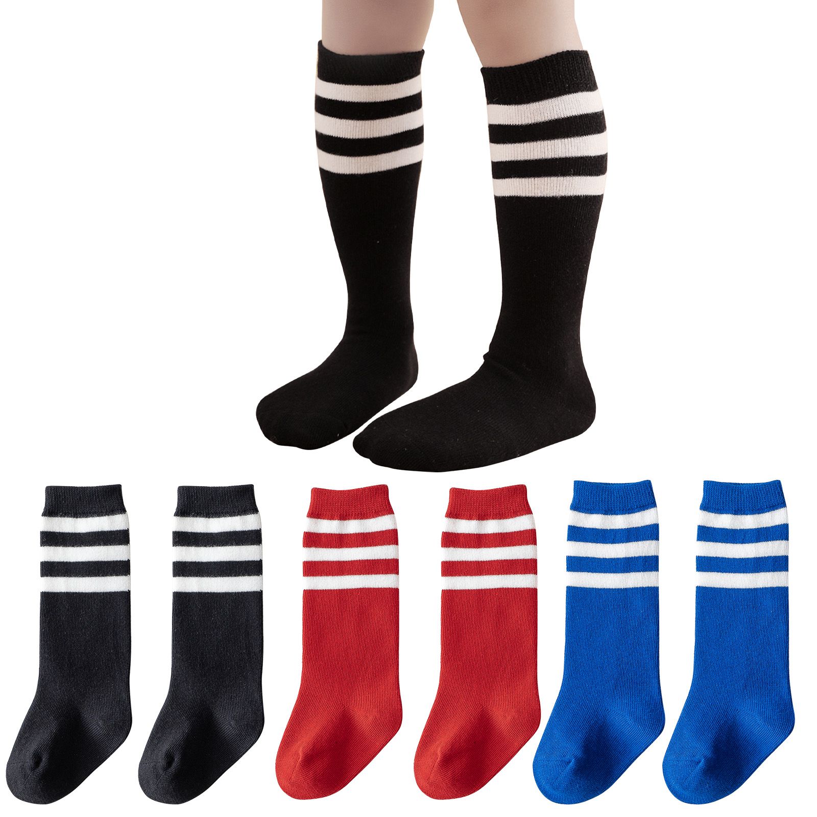Baywell 3 Pairs Kids Soccer Socks Baseball Socks Youth Athletic Socks ...
