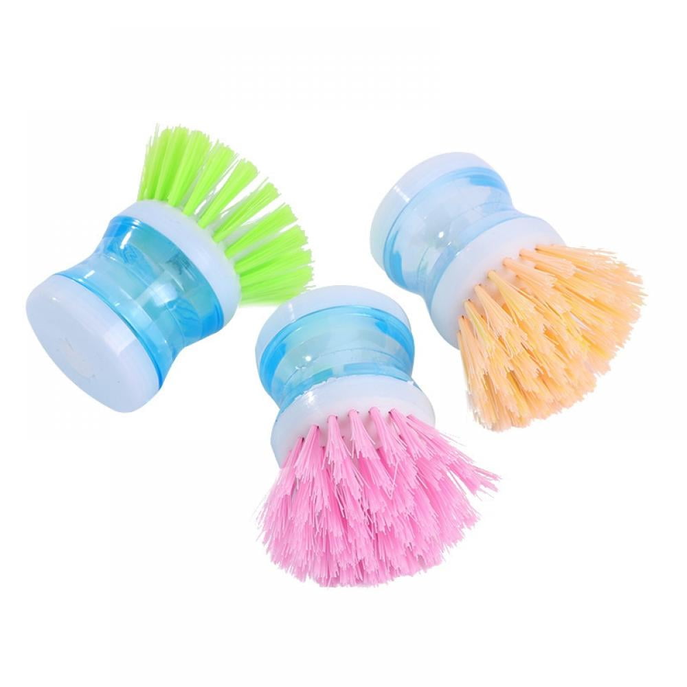 Baywell 3Pcs Dish Brush with Soap Dispenser, Soap Dispensing Palm Brush ...