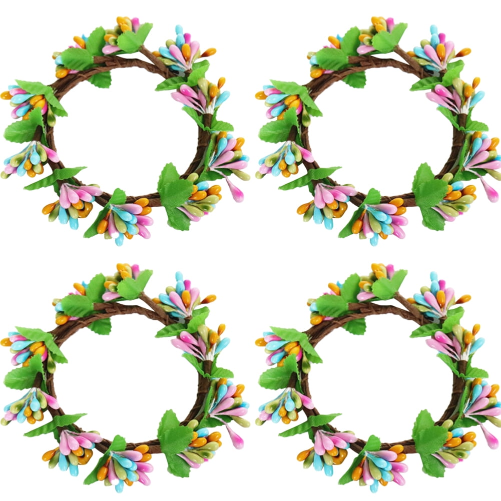 Baywell 4 Inch Mini Wreaths for Easter, Floral Wreath Rustic Farmhouse ...