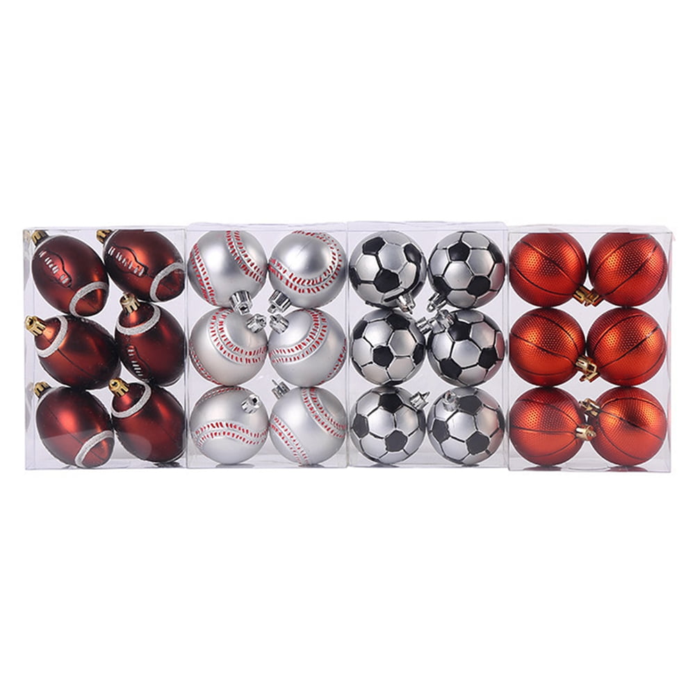 Baywell 4 Pack Christmas Football Ornaments Christmas Tree Ball ...