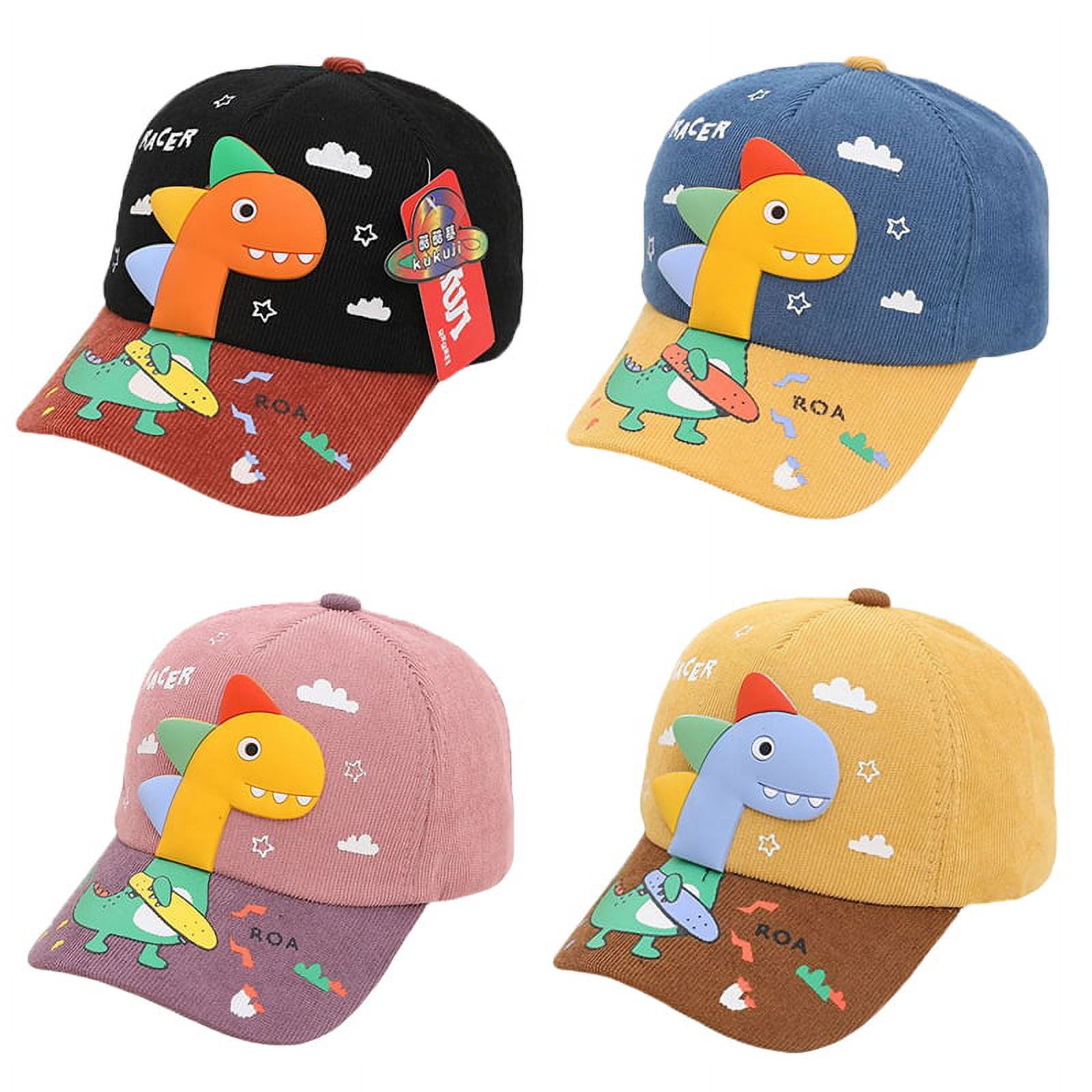 Baywell 4 Pieces Kids Baseball Cap Dinosaur Boys Girls Caps Toddler ...