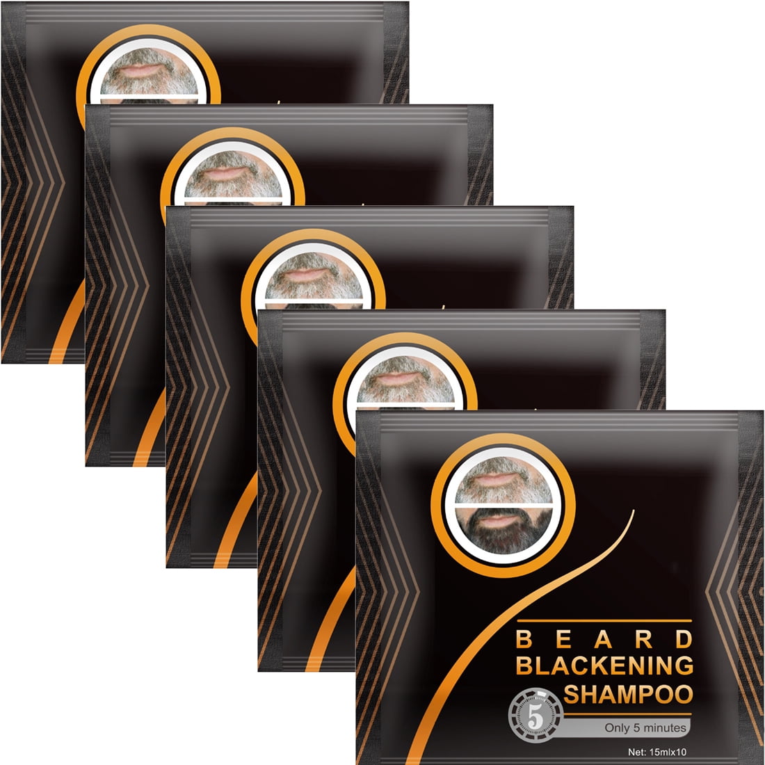 Baywell 5 Pcs/10 Pcs Black Beard Dye Shampoo, Beard Blackening Shampoo ...