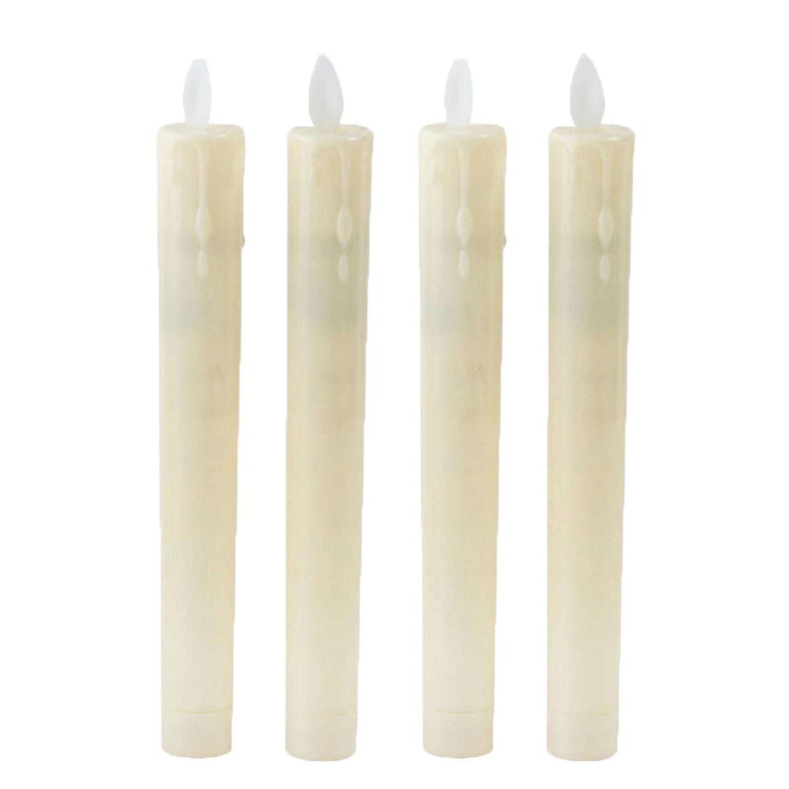 Baywell 8.2 Inch Flameless Taper Candles - Realistic 3D Flame with Wick ...