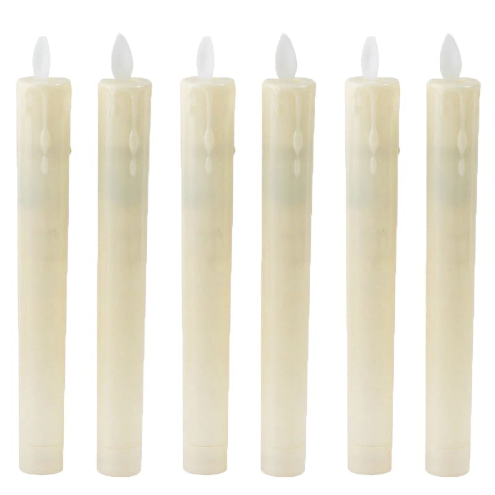 Baywell 8.2 Inch Flameless Taper Candles - Realistic 3D Flame with Wick ...