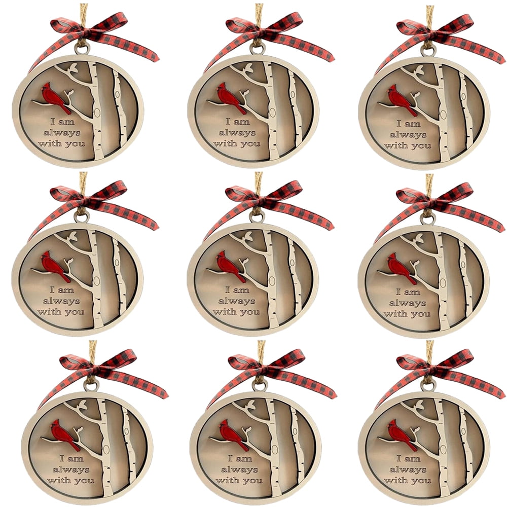 Baywell 9pcs Christmas Cardinal Ornaments Red Cardinals Birds Memorial ...