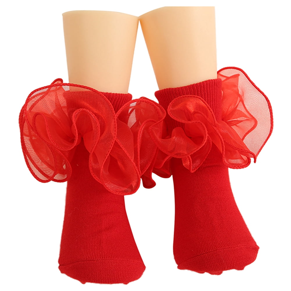 Baywell Baby Toddler Girls Ruffle Socks Lace Ruffle Frilly Princess ...