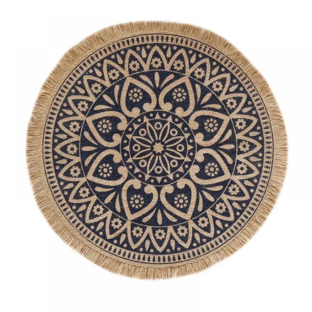 Baywell Boho Round Placemats Plate Place Table Mats Farmhouse Burlap ...