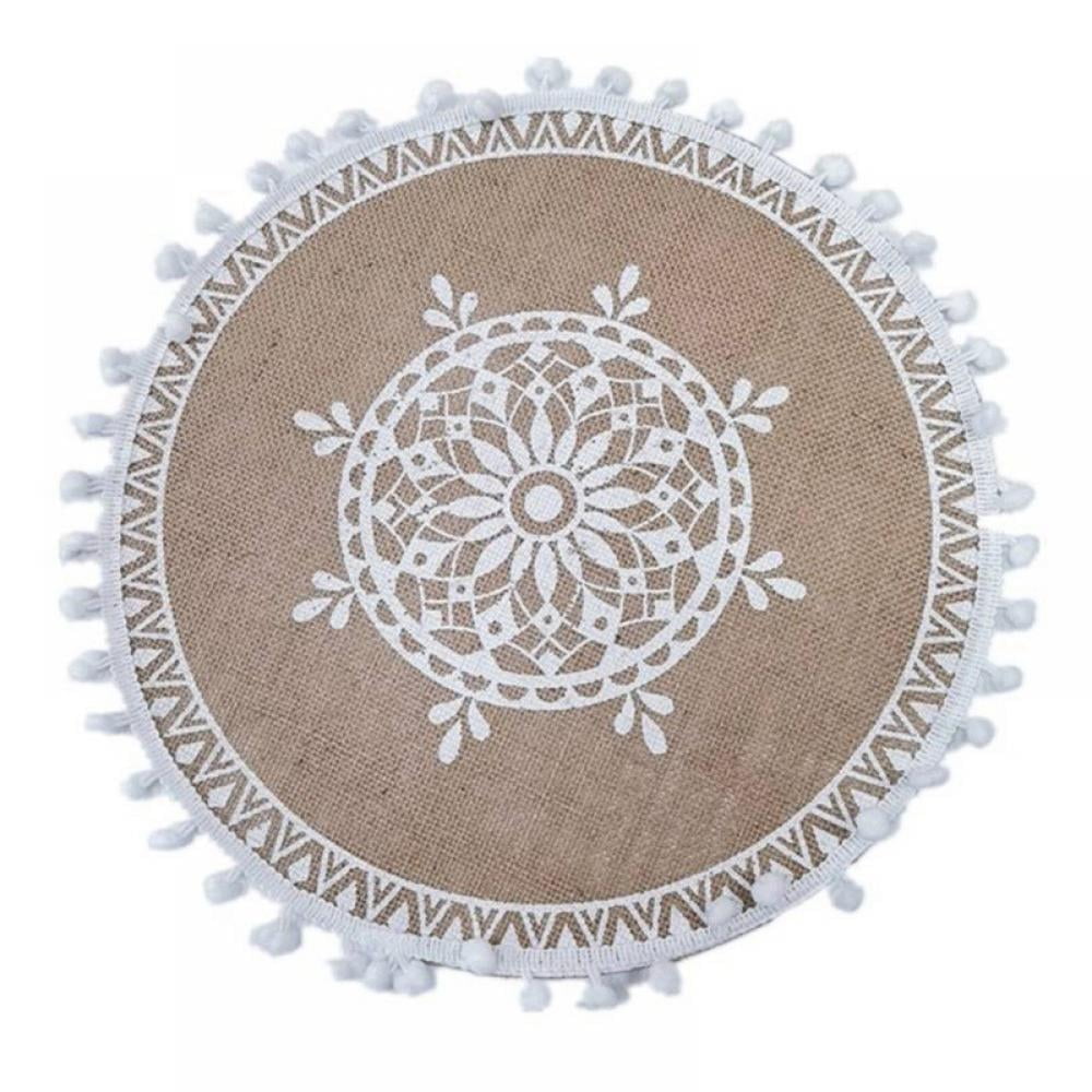 Baywell Boho Round Placemats Plate Place Table Mats Farmhouse Burlap ...