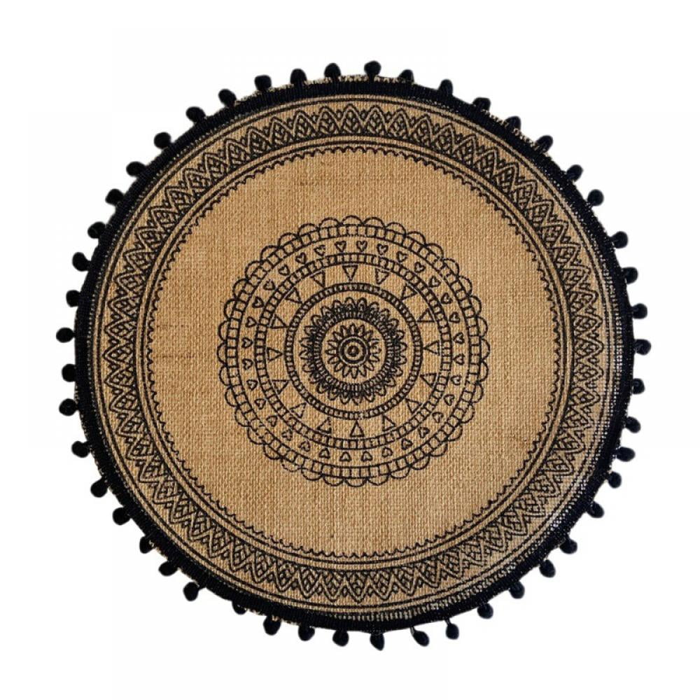 Baywell Boho Round Placemats Plate Place Table Mats Farmhouse Burlap ...