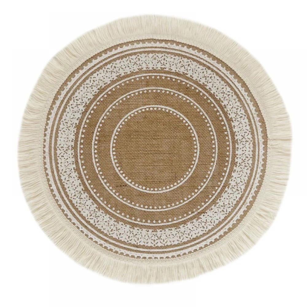 Baywell Boho Round Placemats Plate Place Table Mats Farmhouse Burlap ...