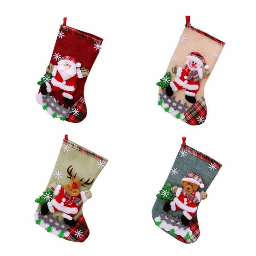 Baywell Christmas Stockings 3D Classic Large Stockings Santa Snowman ...