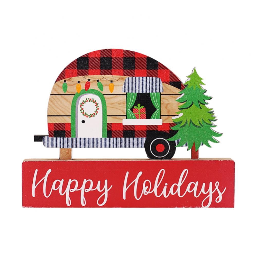 Baywell Christmas Table Decorations Signs - Merry Christmas Wooden ...