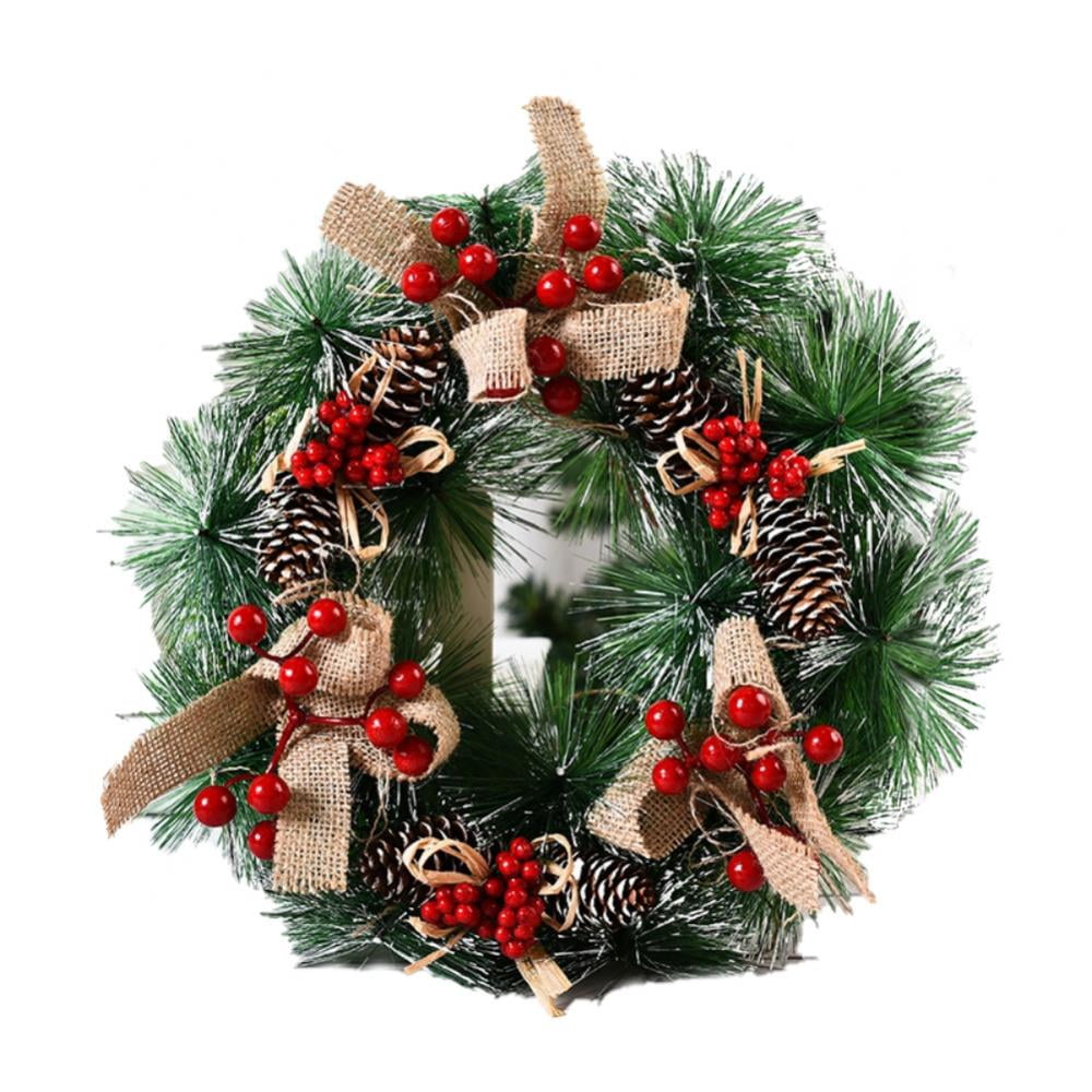 Baywell Christmas Wreath 12 Inches Christmas Wreaths for Front Door ...