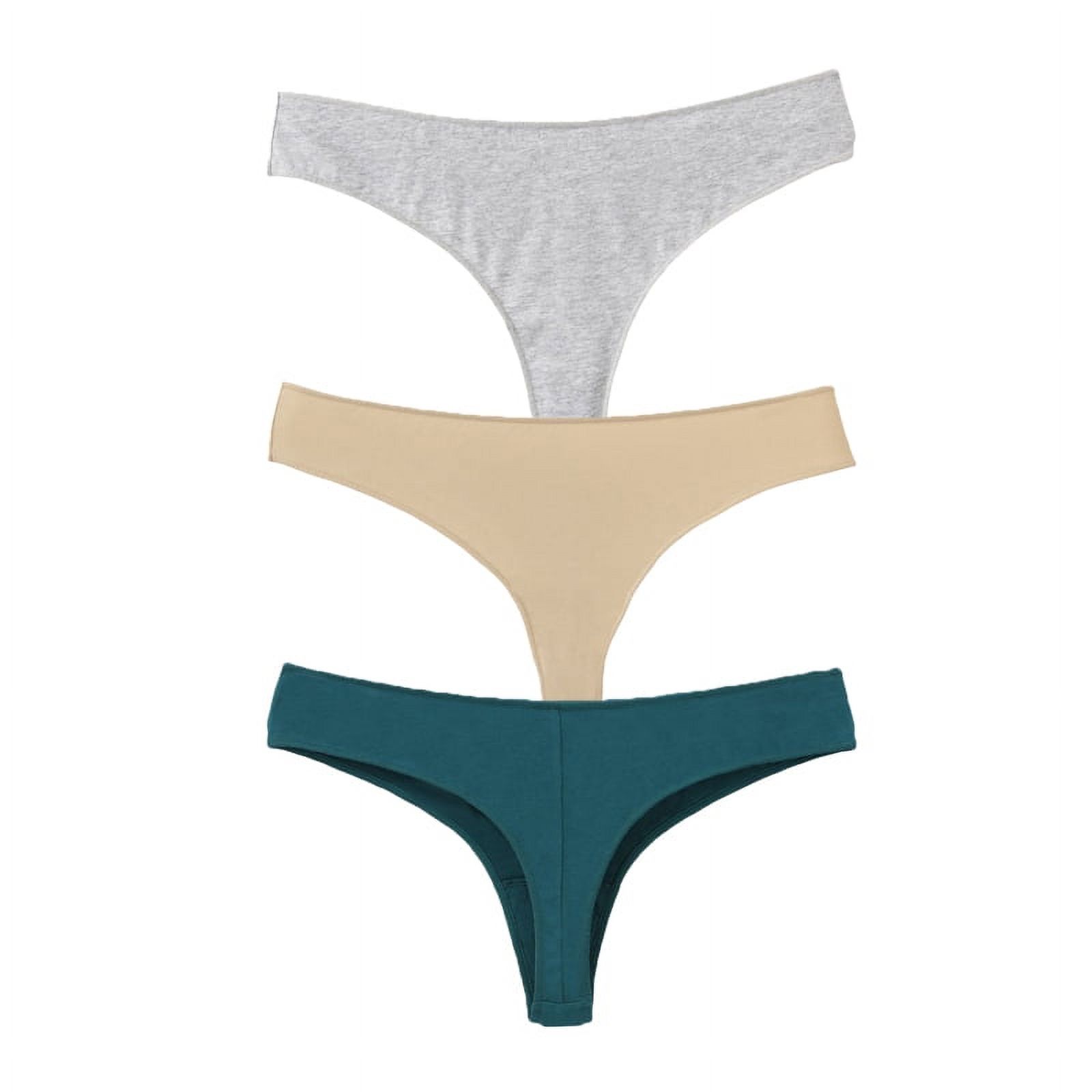 Baywell Cotton Thongs for Women Breathable Low Rise Bikini Lady Panties ...
