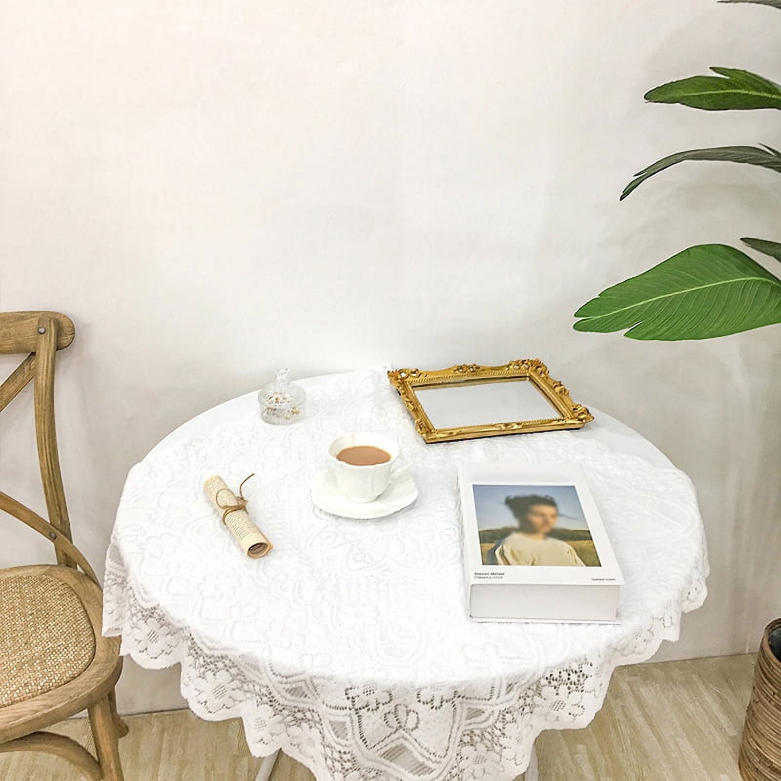 Baywell Cream White Lace Flower Embroidery Small Square Tablecloth ...