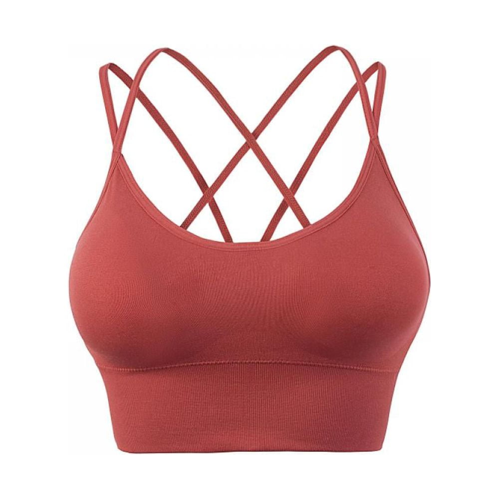 Baywell Cross Back Sport Bras Padded Strappy Criss Cross Cropped Bras ...