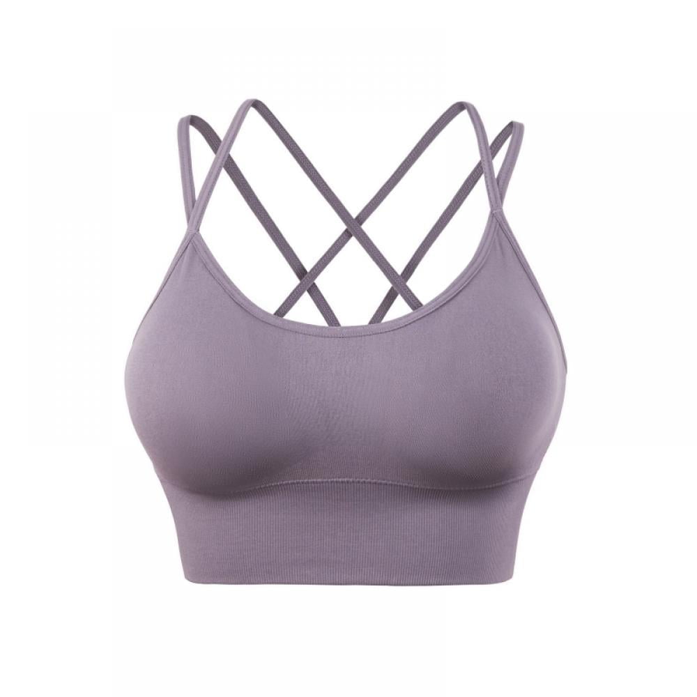 Baywell Cross Back Sport Bras Padded Strappy Criss Cross Cropped Bras ...