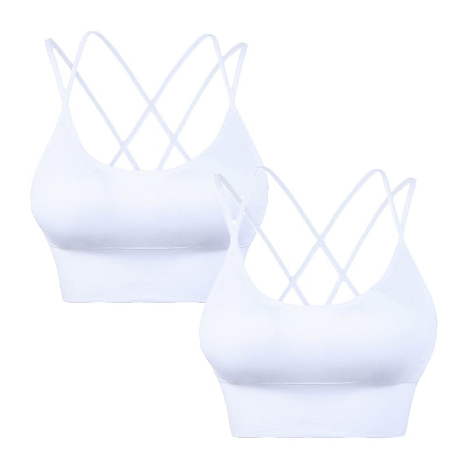 Baywell Cross Back Sport Bras Padded Strappy Criss Cross Cropped Bras ...