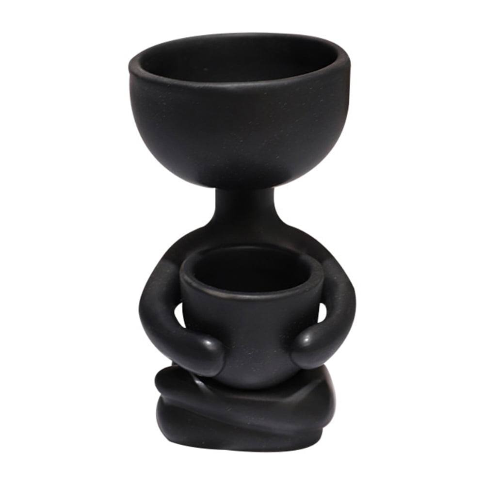 Baywell Cute Humanoid Ceramic Doll Flower Pot Decorative Pot,Succulent ...