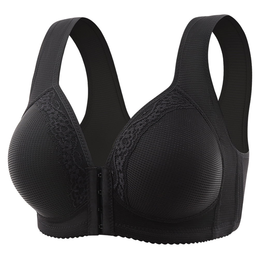 Baywell Front Closure Posture Bra Back Support Comfort Unlined Wireless ...