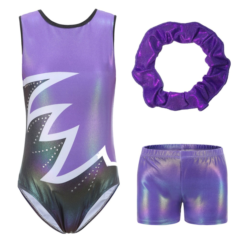 Baywell Girls Flame Sleeveless Athletic Dance Gymnastic Leotards ...