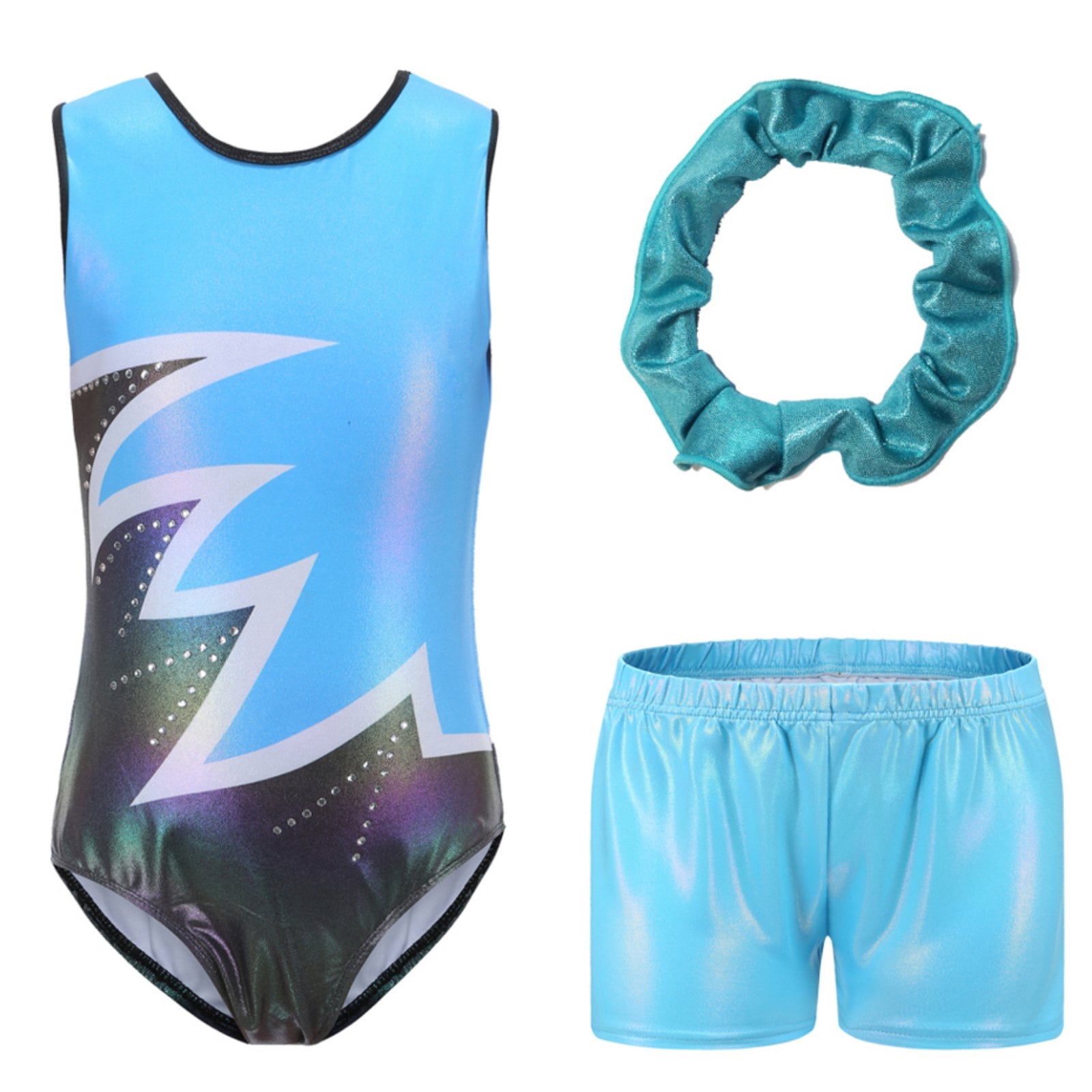 Baywell Girls Gymnastics Leotards with Shorts Dance Ballet Unitard ...