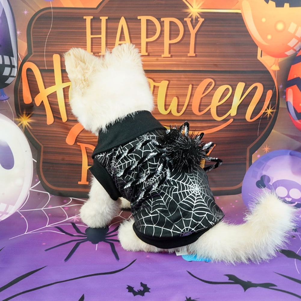 Baywell Halloween Costume for Pets Cats Dogs Spiders Web Sweatshirt ...