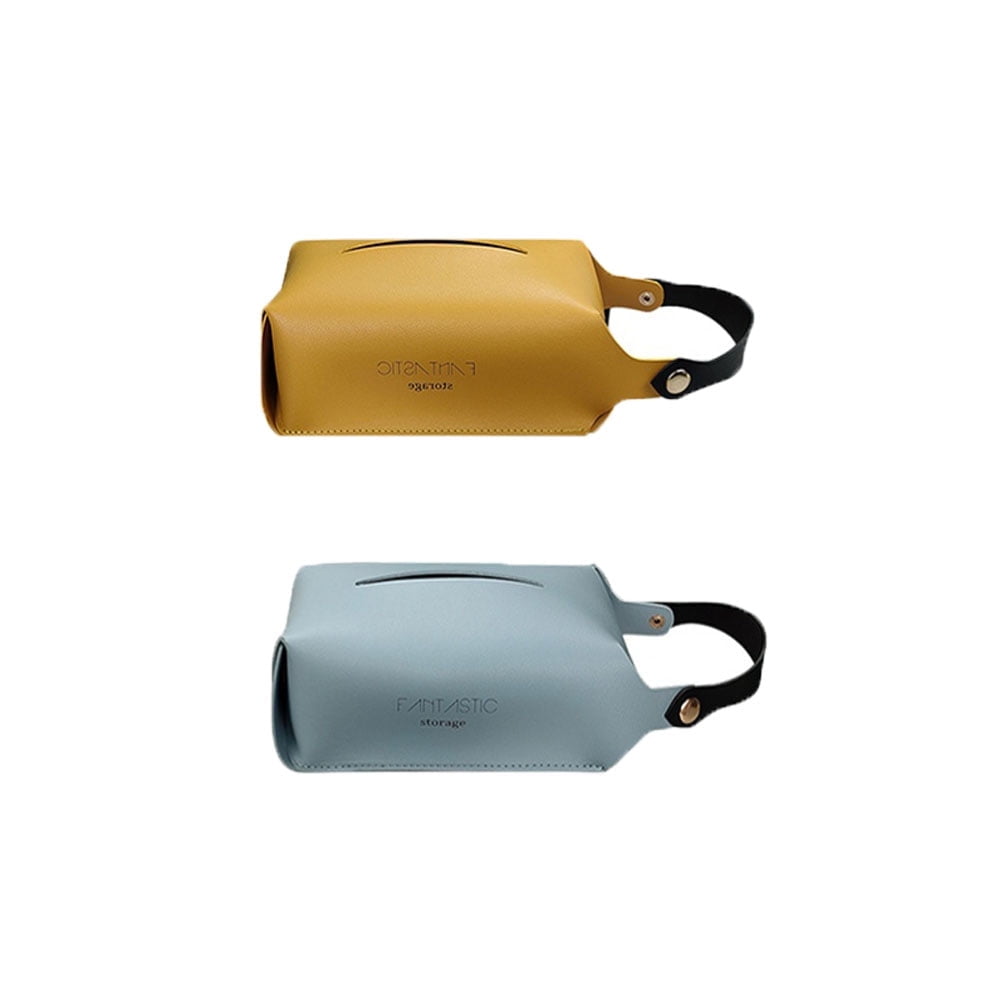 Baywell Hanging Tissue Box Foldable Tissue Holder PU Leather Tissue ...