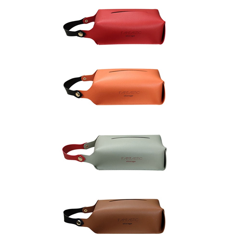 Baywell Hanging Tissue Box Foldable Tissue Holder PU Leather Tissue ...