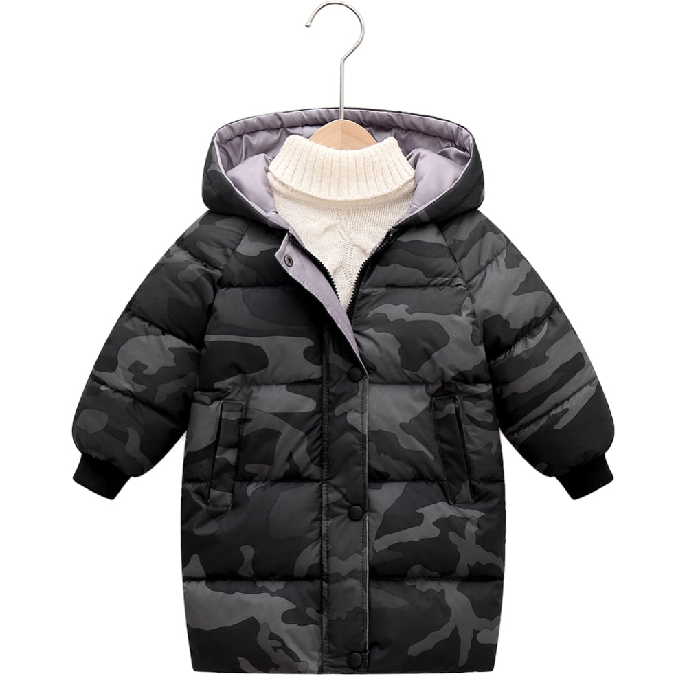 Baywell Kids Winter Puffer Coat Boys Girls Mid Length Down Cotton Jacket Windproof Light ...