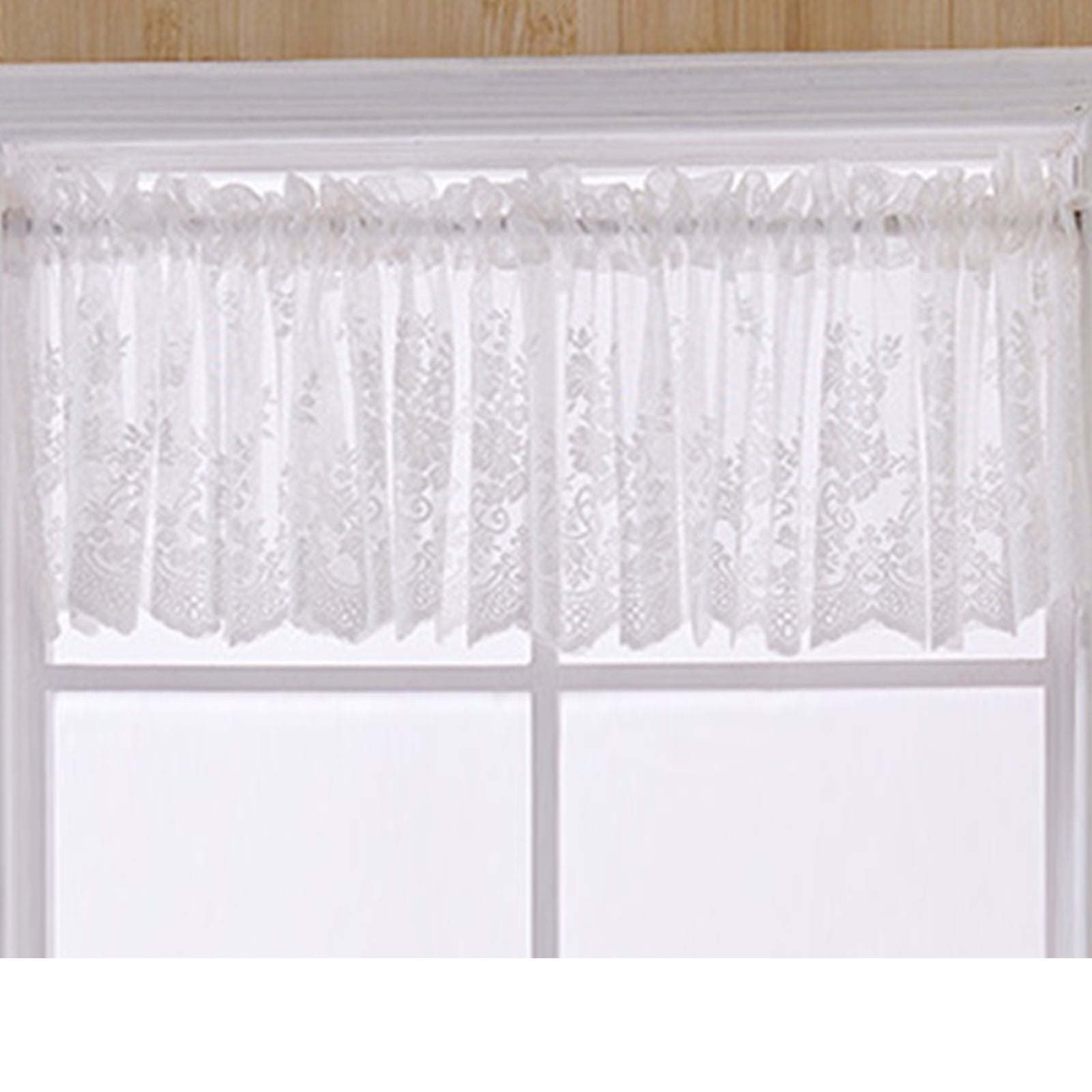Baywell Lace Kitchen Valances Curtains Vintage Semi-Sheer Voile Window ...