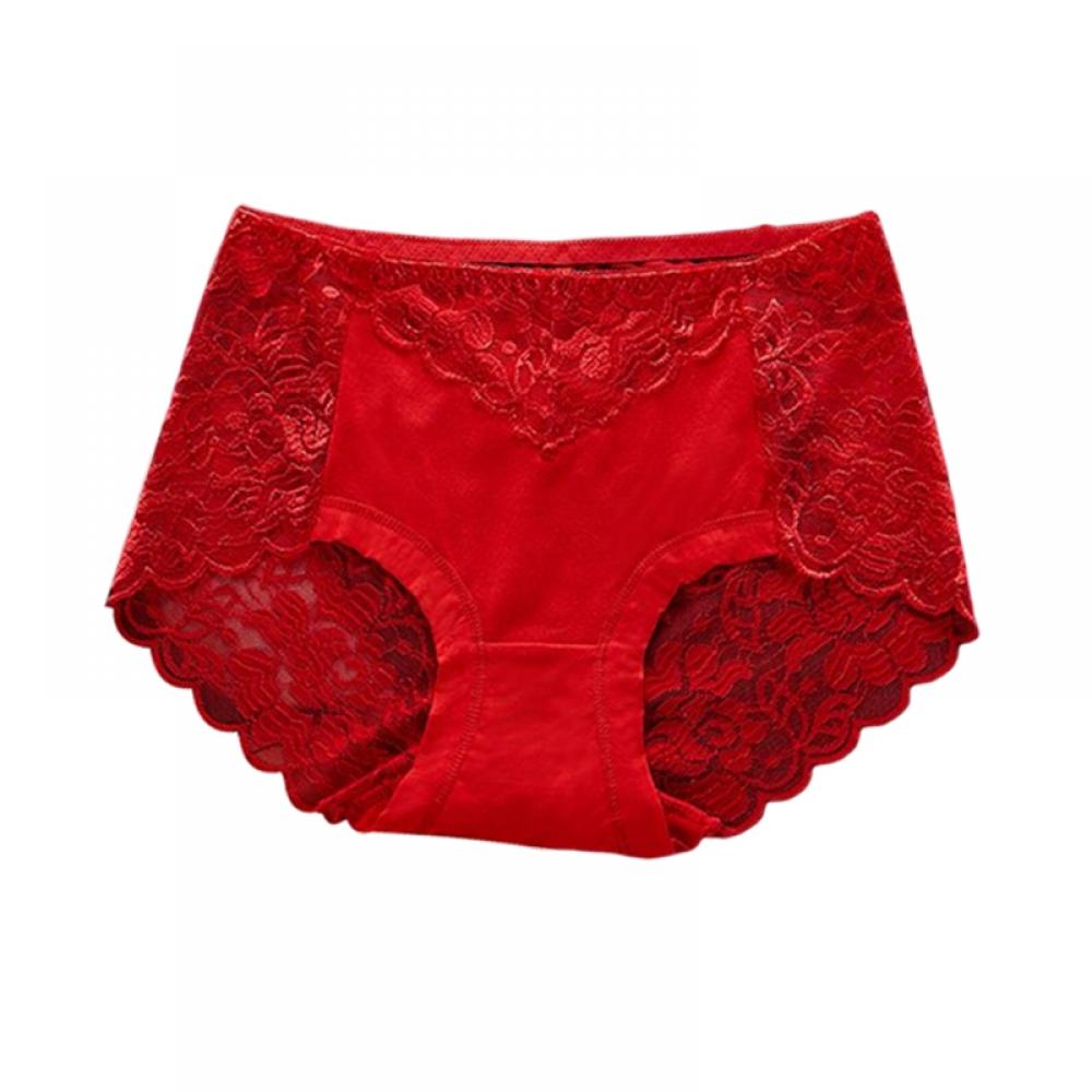 Baywell Ladies Mid-rise Plus Size Lace Panties Sexy Back Cutout without ...