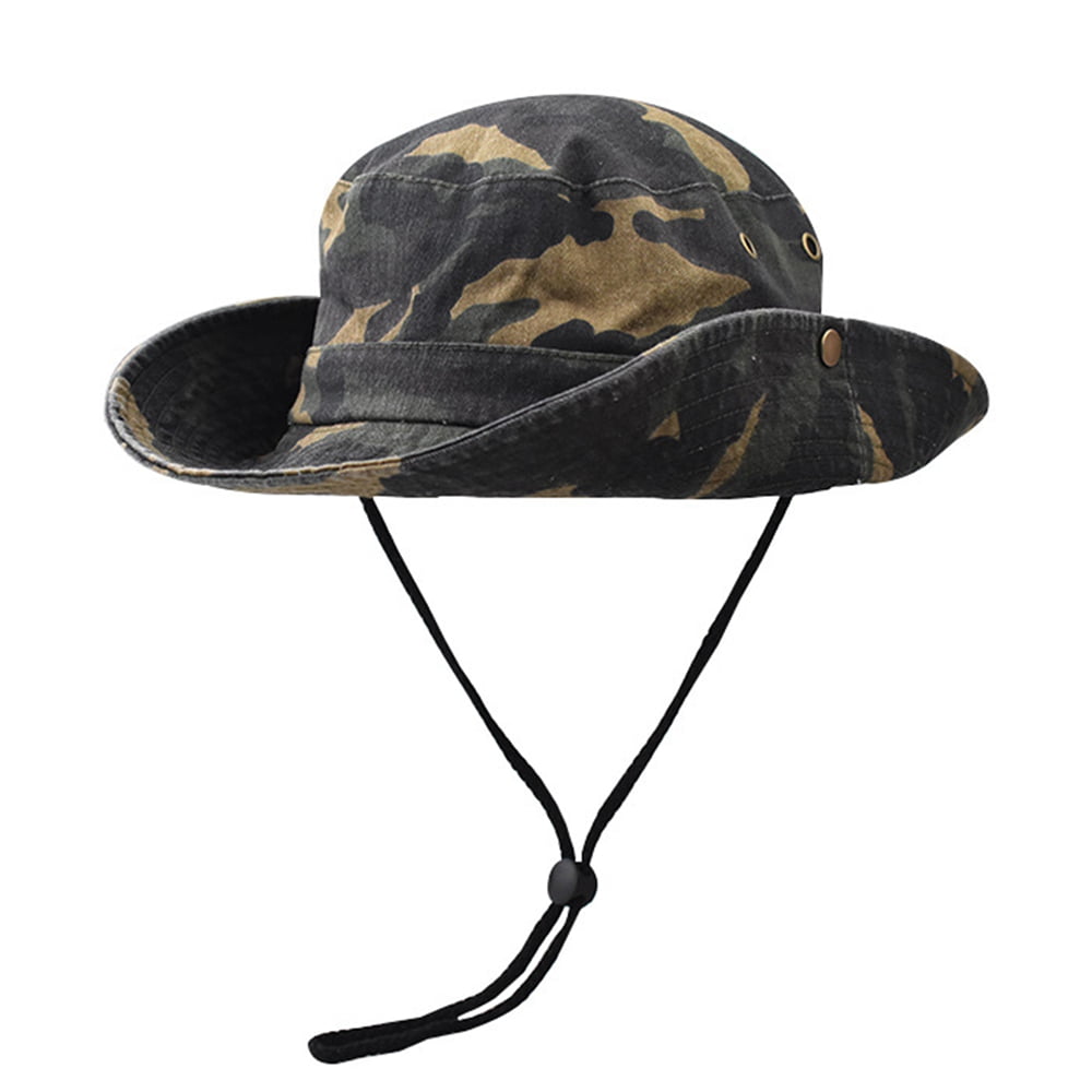 Baywell Men's Sun Camouflage Hat UPF 50+ Wide Brim Bucket Hat Windproof ...