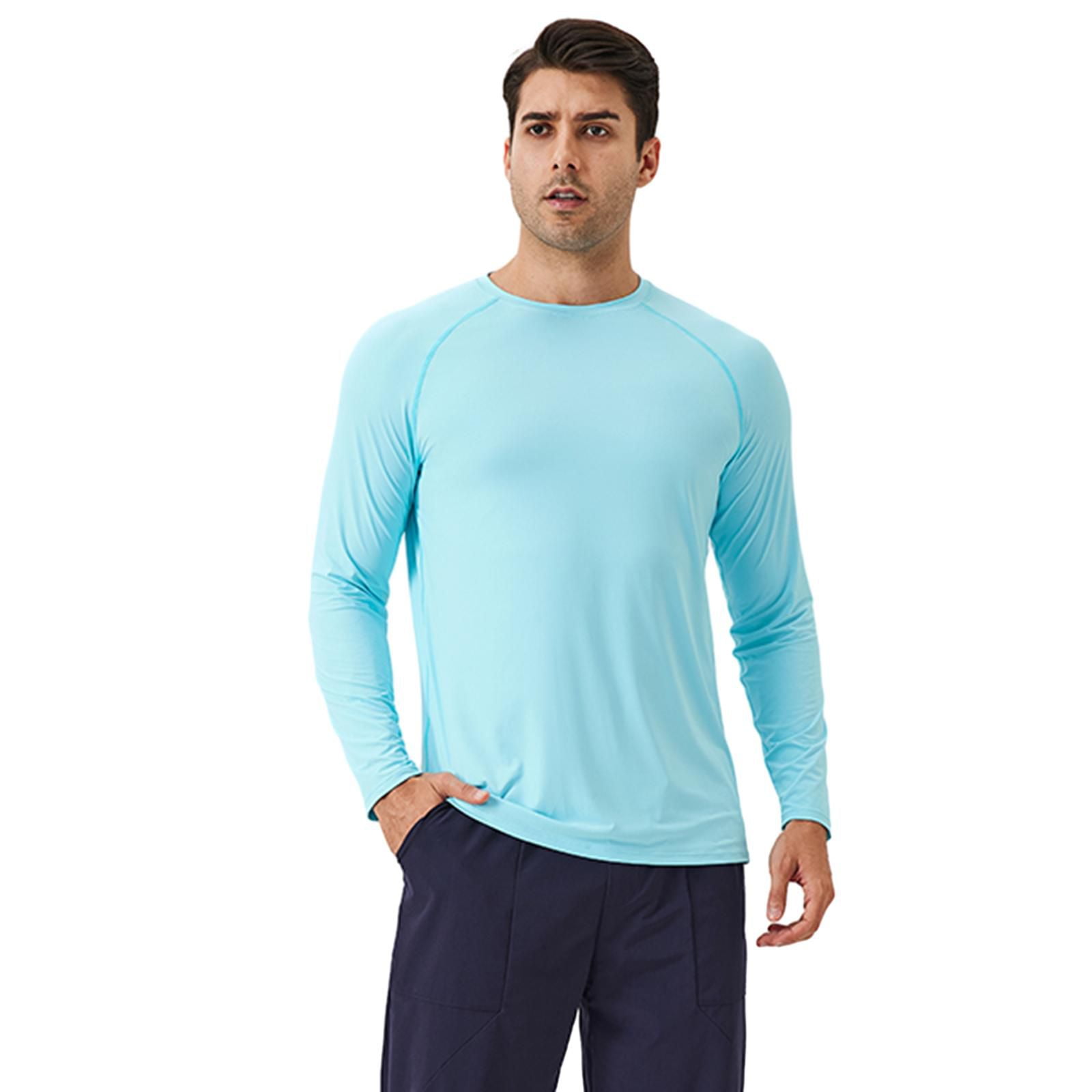 Baywell Men's Sun Protection Shirts Long Sleeve UPF 50+ Running Workout ...
