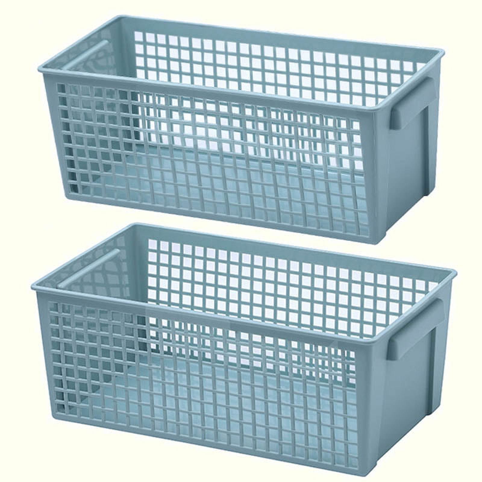 Baywell Plastic Storage Baskets for Organizing, 2 Pack PP Organizer ...