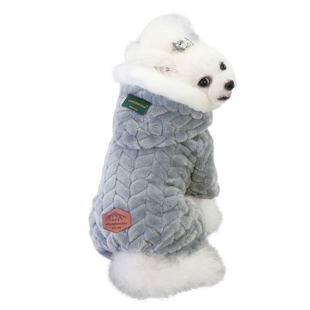 Baywell Plush Dog Warm Jacket for Cold Weather 4 Legged Clothes for Dog ...