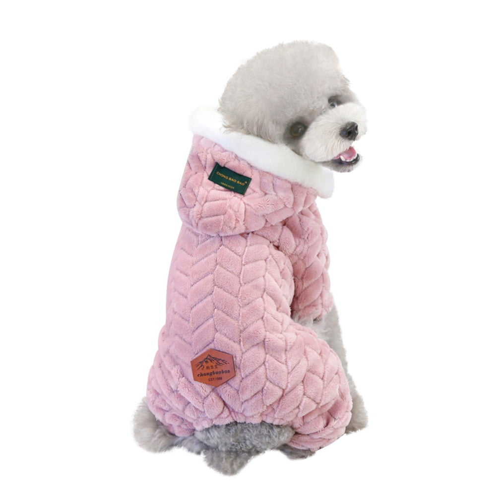 Baywell Plush Dog Warm Jacket for Cold Weather 4 Legged Clothes for Dog ...