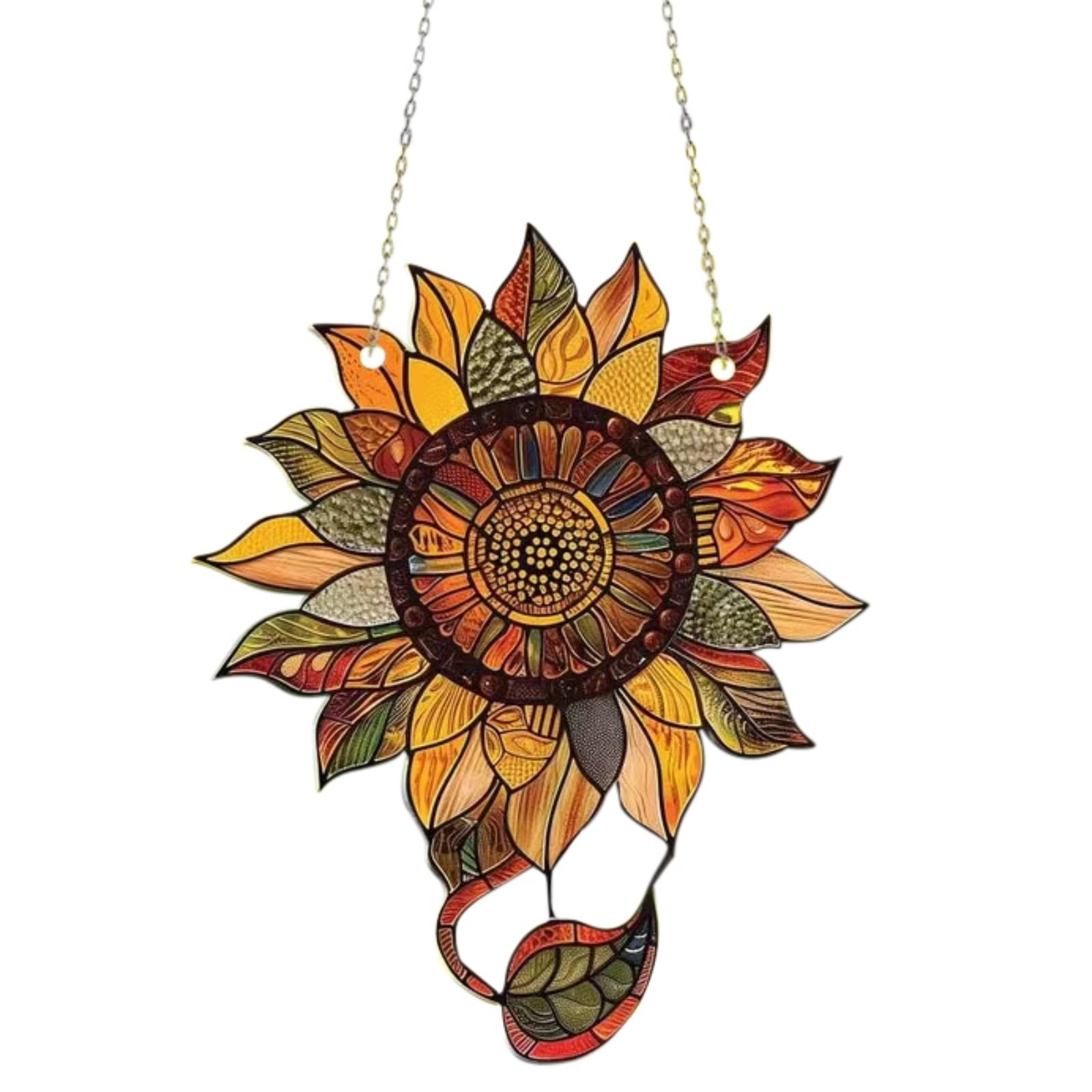Baywell Stained Glass Sunflower Window Pendant, Window Wall Door ...