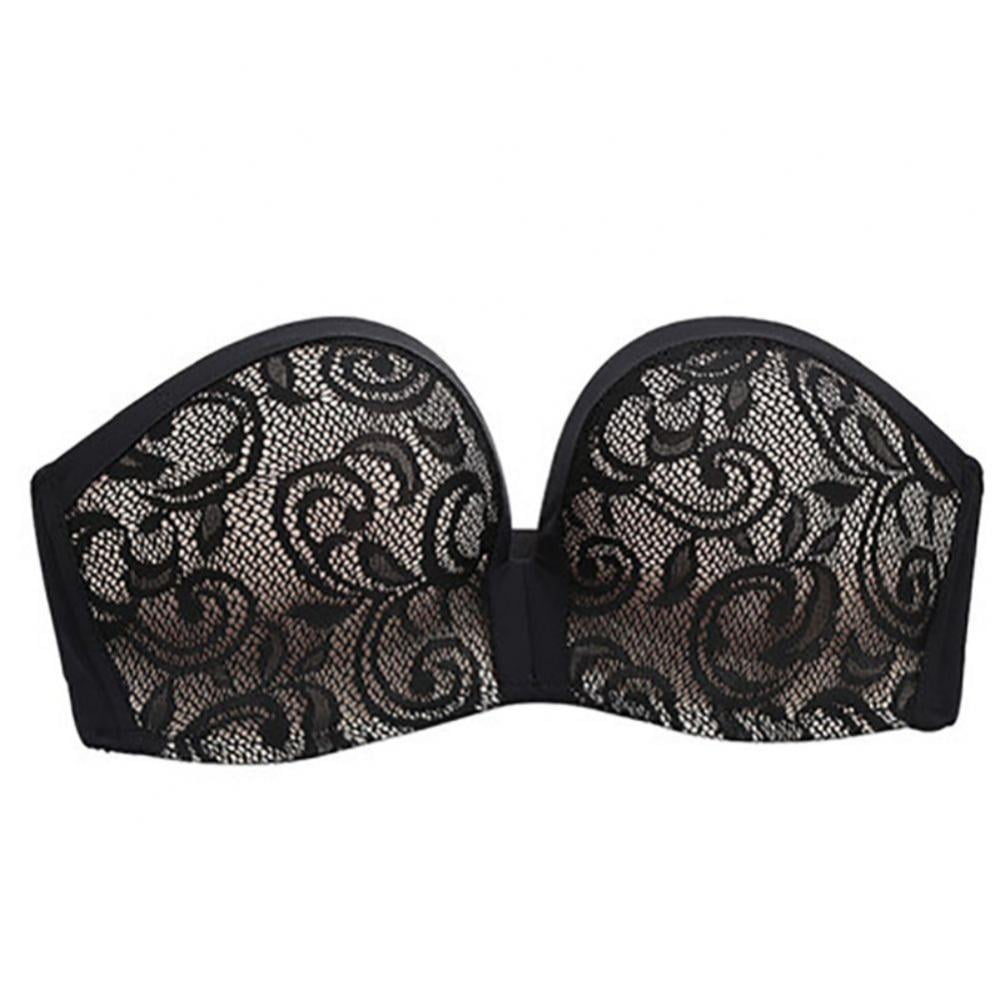 Baywell Strapless Push up Bras Back Buckle Lift Bra Women Sexy Lace Bra ...