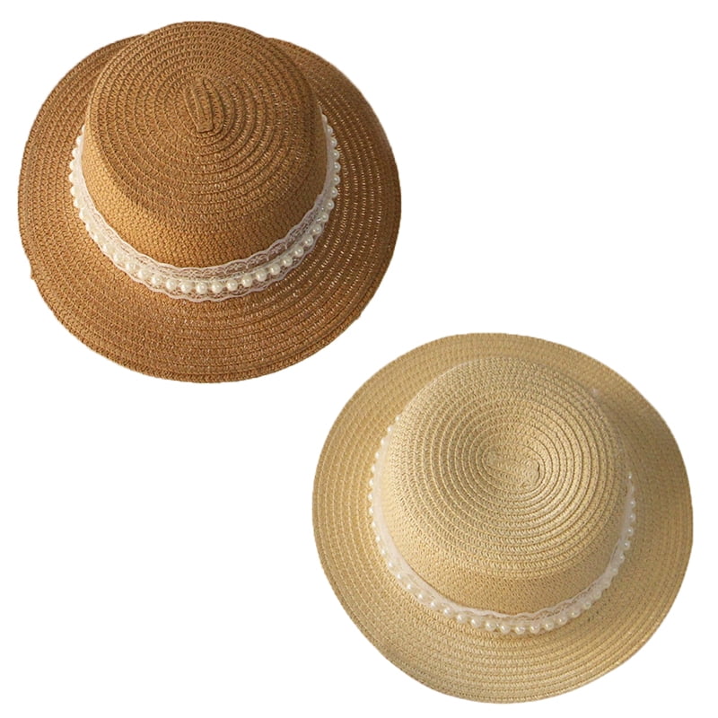 Baywell Sun Straw Hat Kids Girls Large Wide Brim Travel Beach Beanie ...