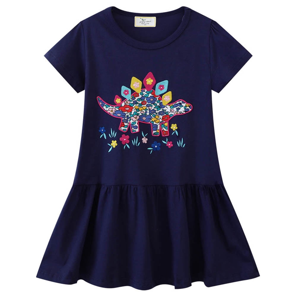 Baywell Toddler Girls Summer Dress Cartoon Embroidery Knitted Princess ...