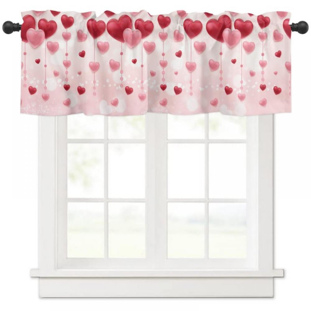 Baywell Valentine's Day Window Valances Short Curtains, Romantic Love ...