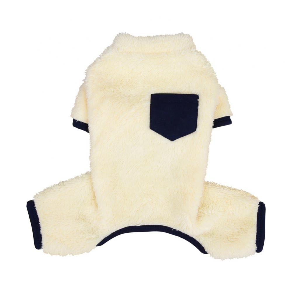 Baywell Winter Warm Small Dog Pajamas for Puppy, Fuzzy Velvet Pet PJS ...