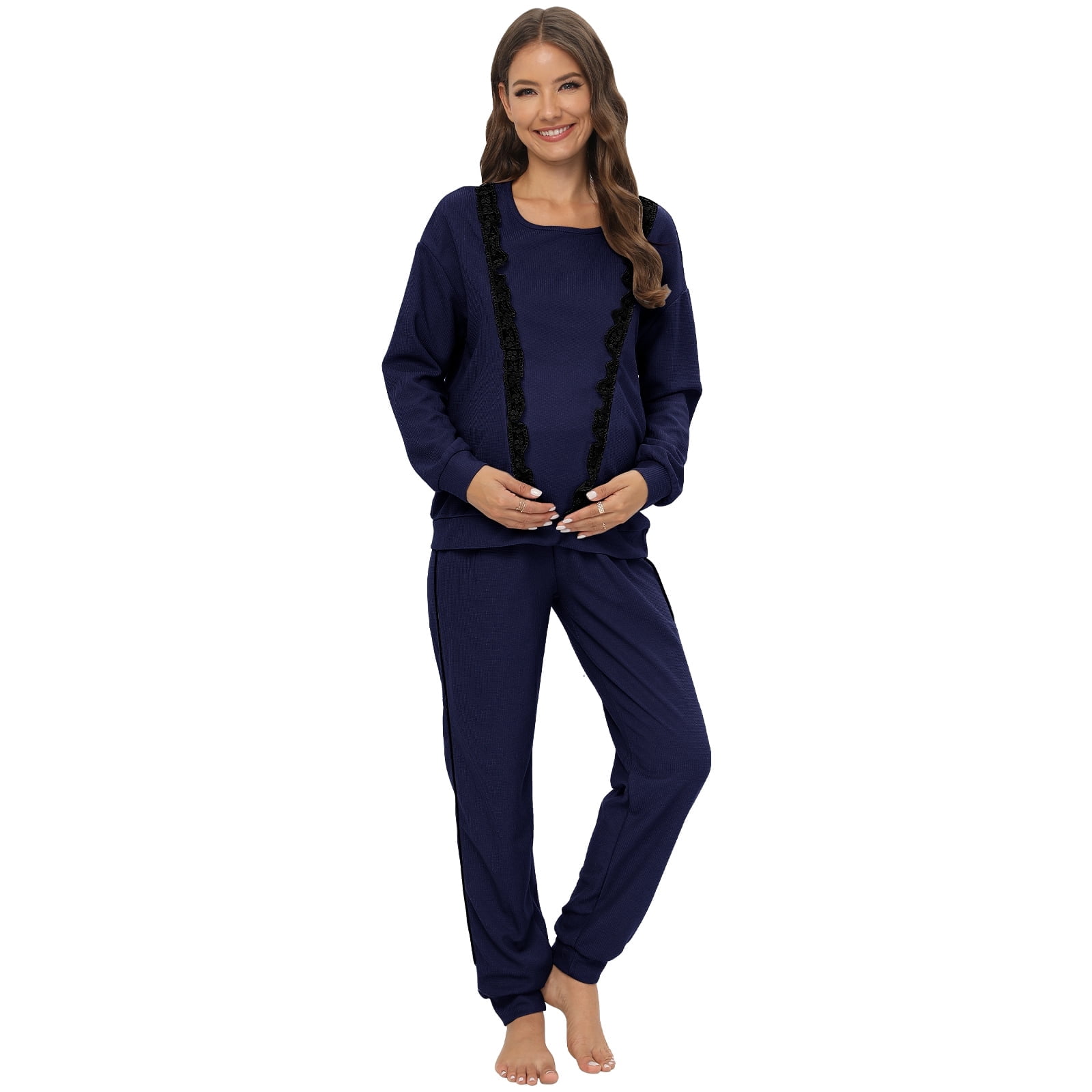 Baywell Women Maternity Nursing Pajama Sets Pregnant Lounge Sleepwear ...