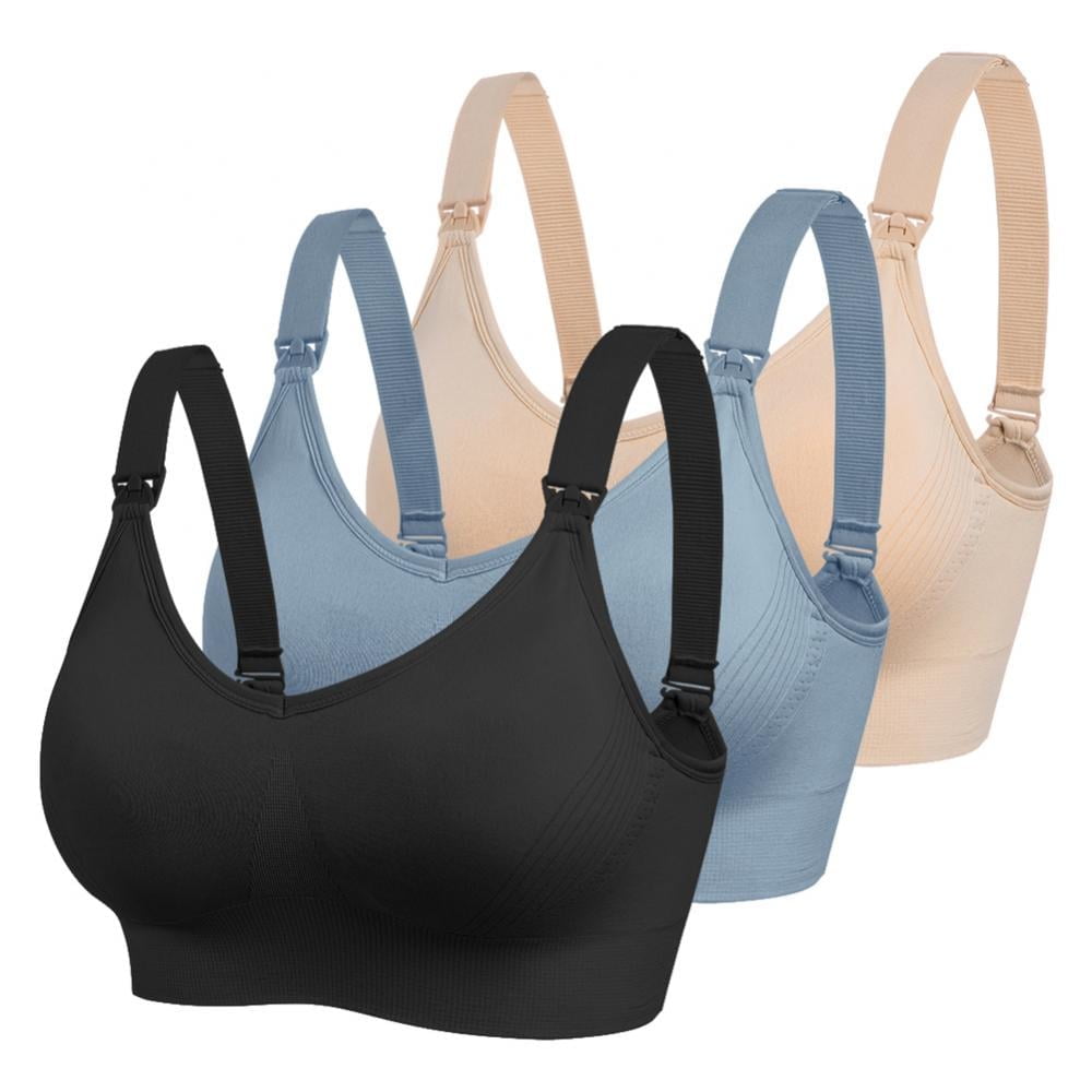 Baywell Women Nursing Bras Breastfeeding Bralette Wire Free Ribbed ...